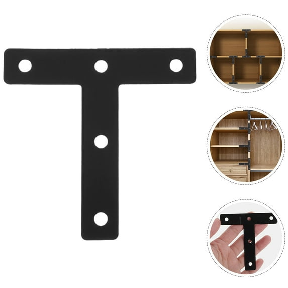 COMPUKAS 30Pcs Black T Shaped Flat Braces Furniture Mending Plates Made ...