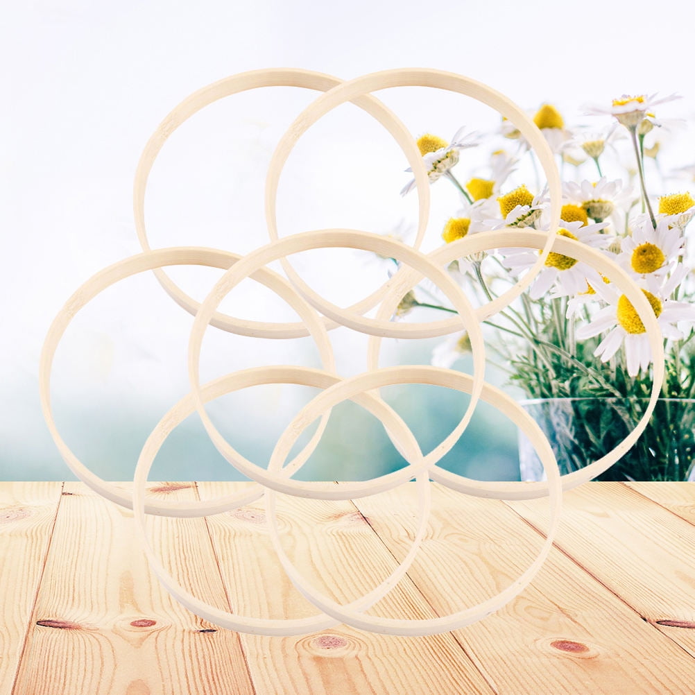 COMPUKAS 30PCS Dreamcatcher Round Rings Light Yellow DIY Craft Tool Frame for Embroidery ...