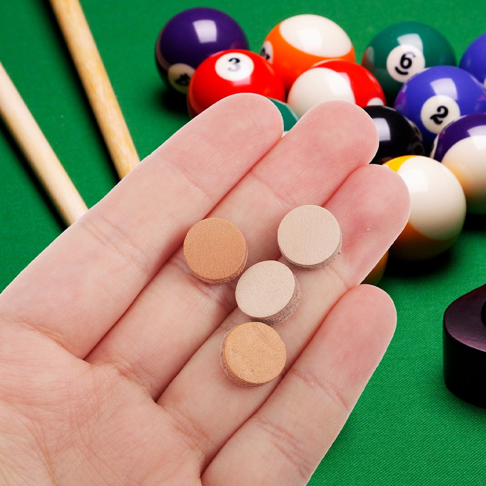 COMPUKAS 30Pcs Light Brown Leather Billiard Tips for Durable Control ...