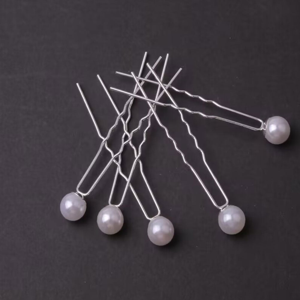COMPUKAS 30pcs Hair Pin Accessories For Wedding Pearl Hair Pins Silver ...