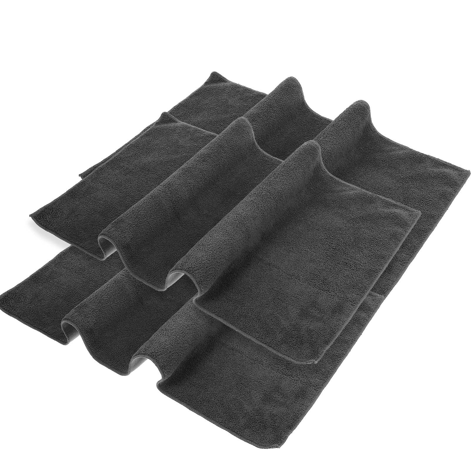 COMPUKAS 3Pcs Dual Sided Grey Car Wash Cloth Fast Drying Soft ...
