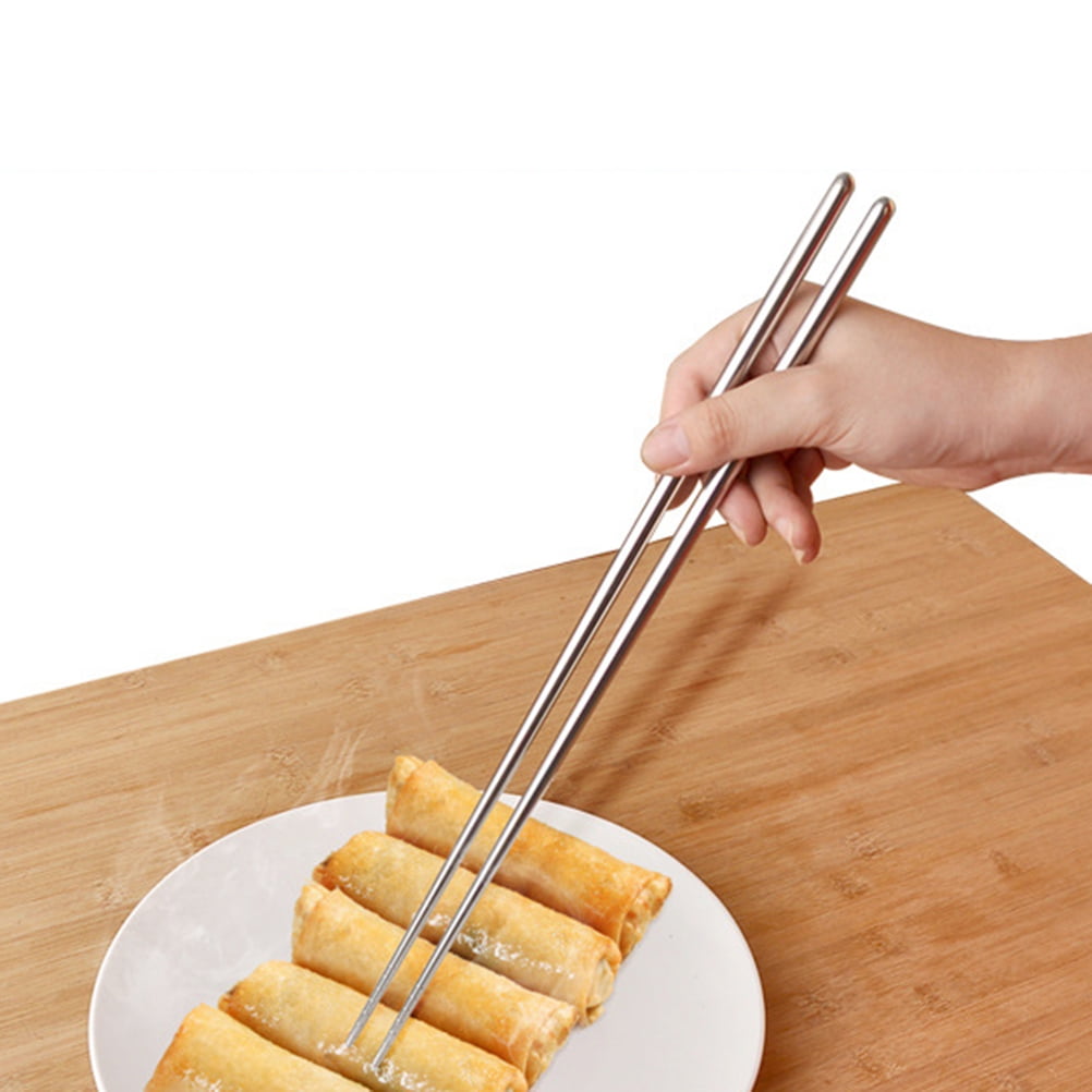 COMPUKAS 4 Pcs of Cooking Metal Sticks Silver for Noodle Handling Daily ...
