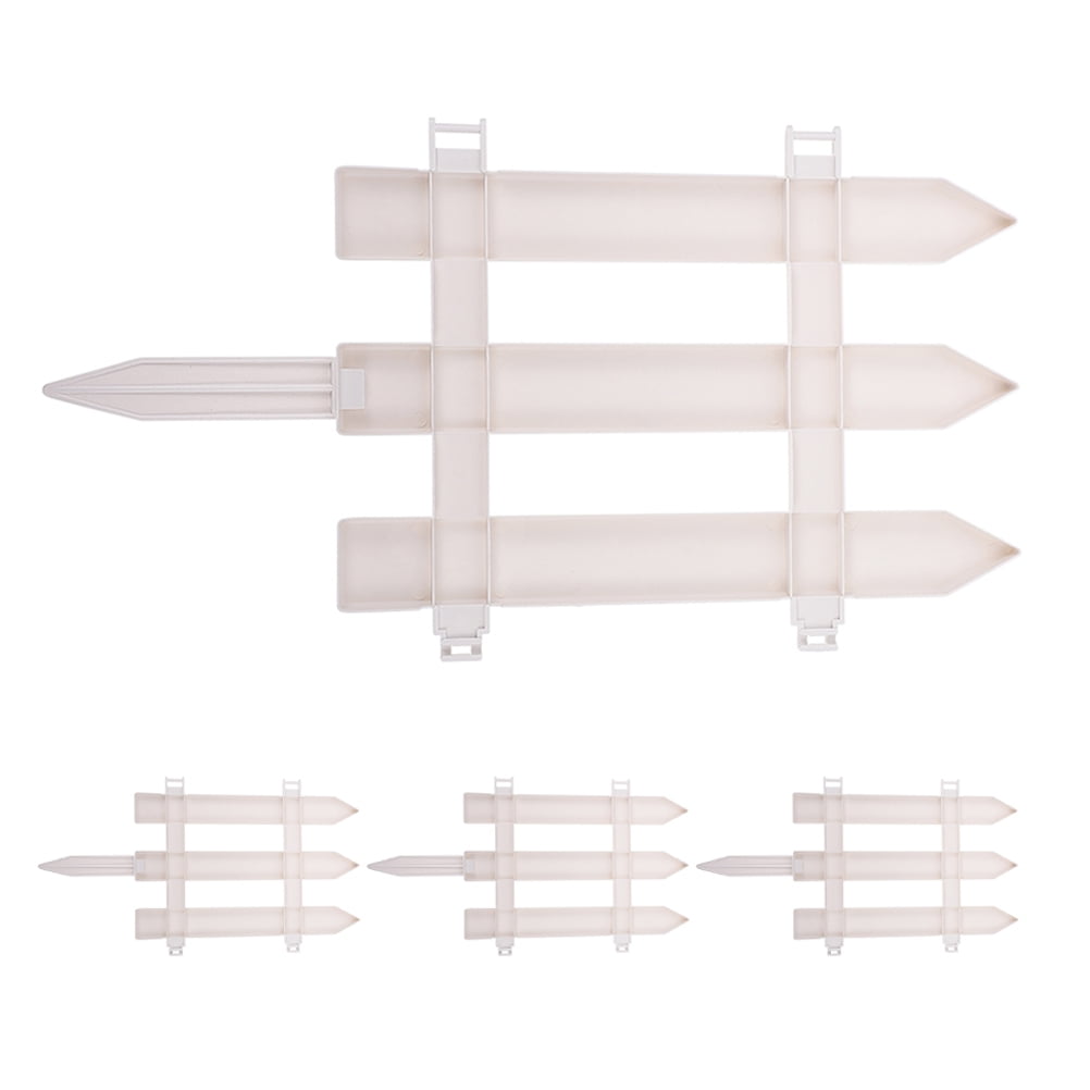 COMPUKAS 4 Sets White Plastic Garden Picket Fence with Elegant Design ...