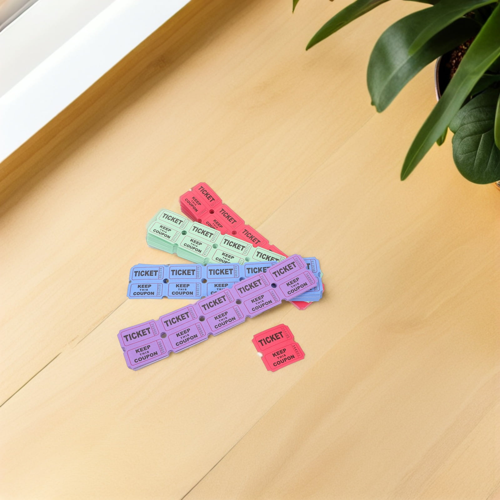COMPUKAS 400Pcs Assorted Color Double Coated Paper Raffle Tickets For ...