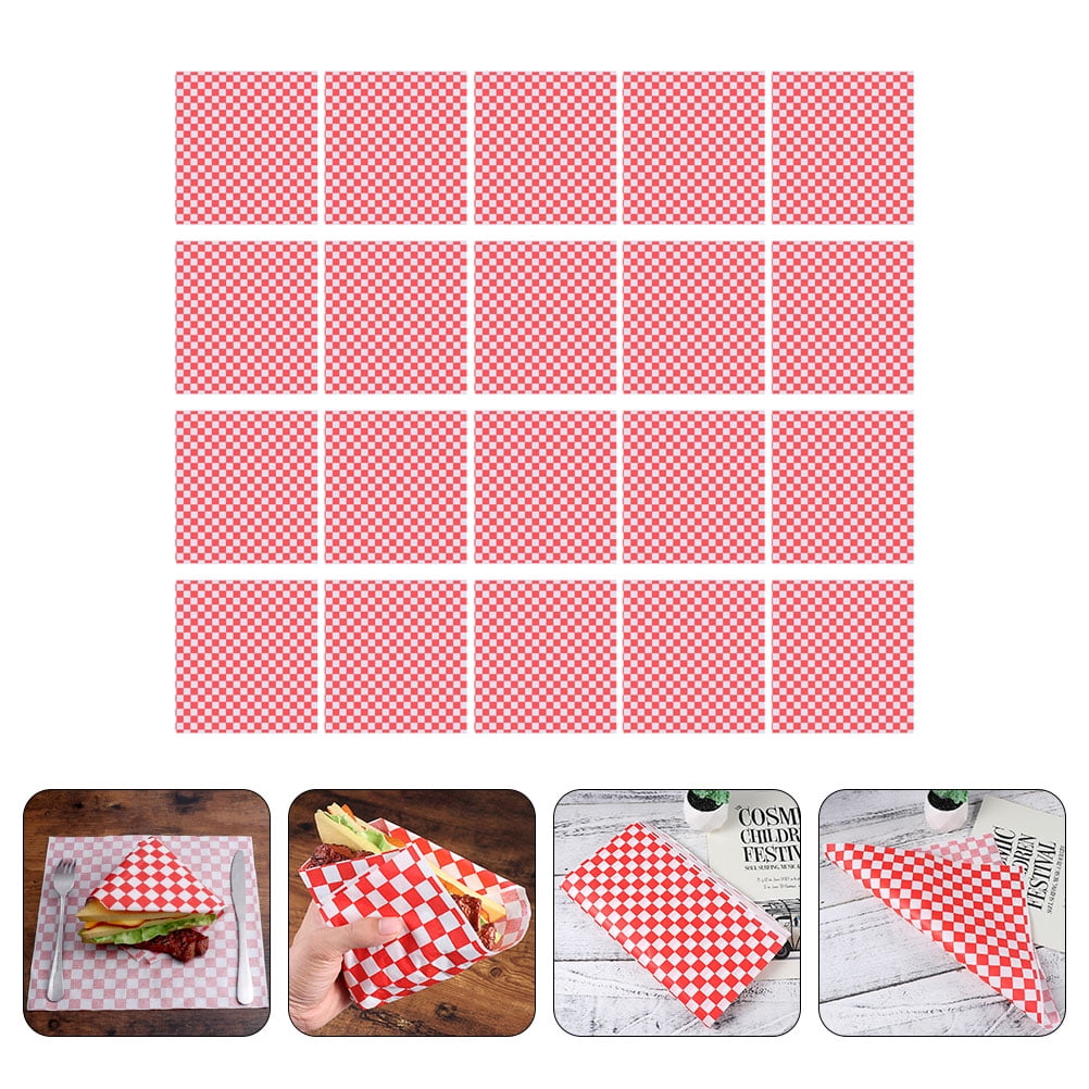 COMPUKAS 400pcs Oil Absorbing Paper for Fried Food Red Coated Paper ...