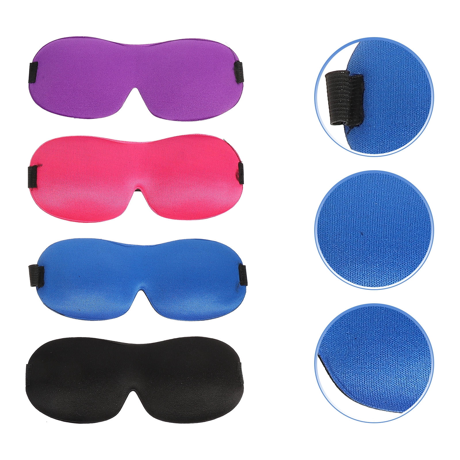 COMPUKAS 4pcs 3D Adjustable Sleep Mask Polyester Foam Light Blocking ...