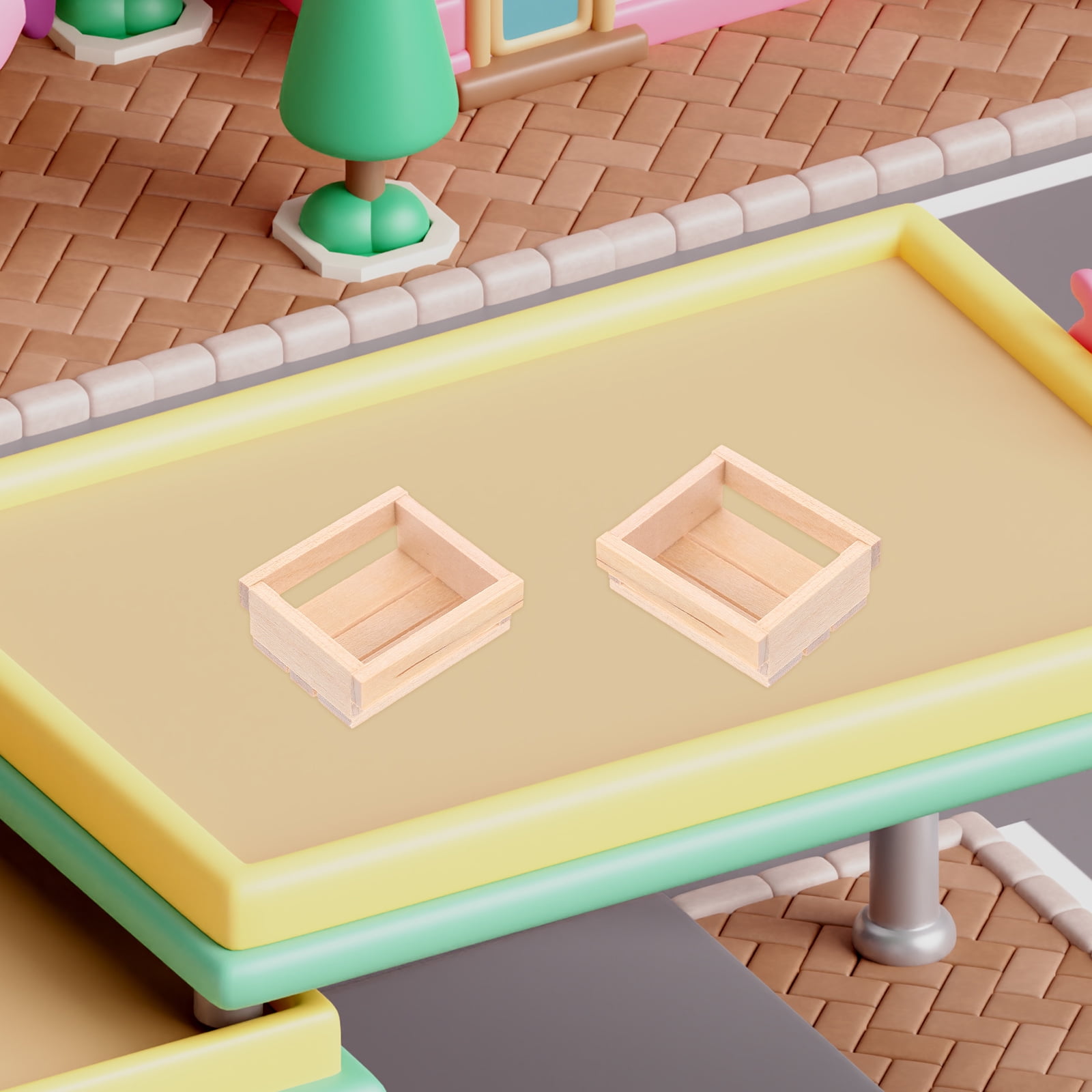 COMPUKAS 4Pcs Wooden Boxes for Crafts Khaki Rectangular for Collectors ...