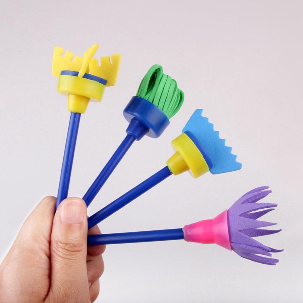 COMPUKAS 4Set Sponge Painting Tools Plastic Assorted Color for Artists ...