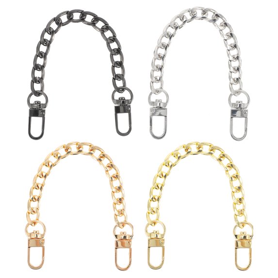 COMPUKAS 4pcs Metal Chain for Bag with Flat Chain Strap for Women DIY ...