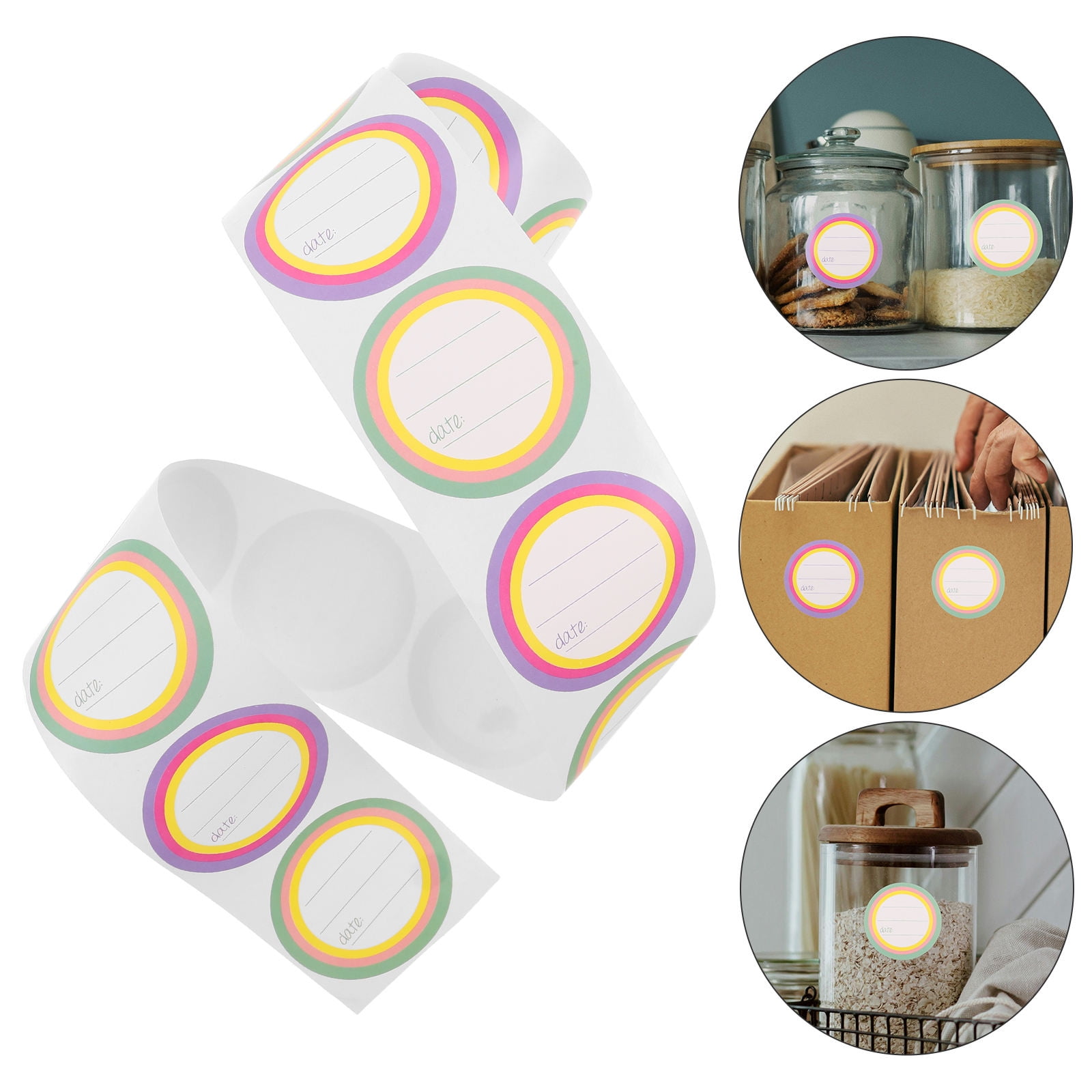 COMPUKAS 500Pcs Label for Containers MultiColored Adhesive Washable ...