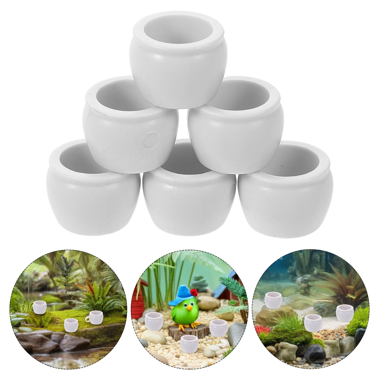 COMPUKAS 50Pack Small Plastic Pots White Plastic Compact Size For ...