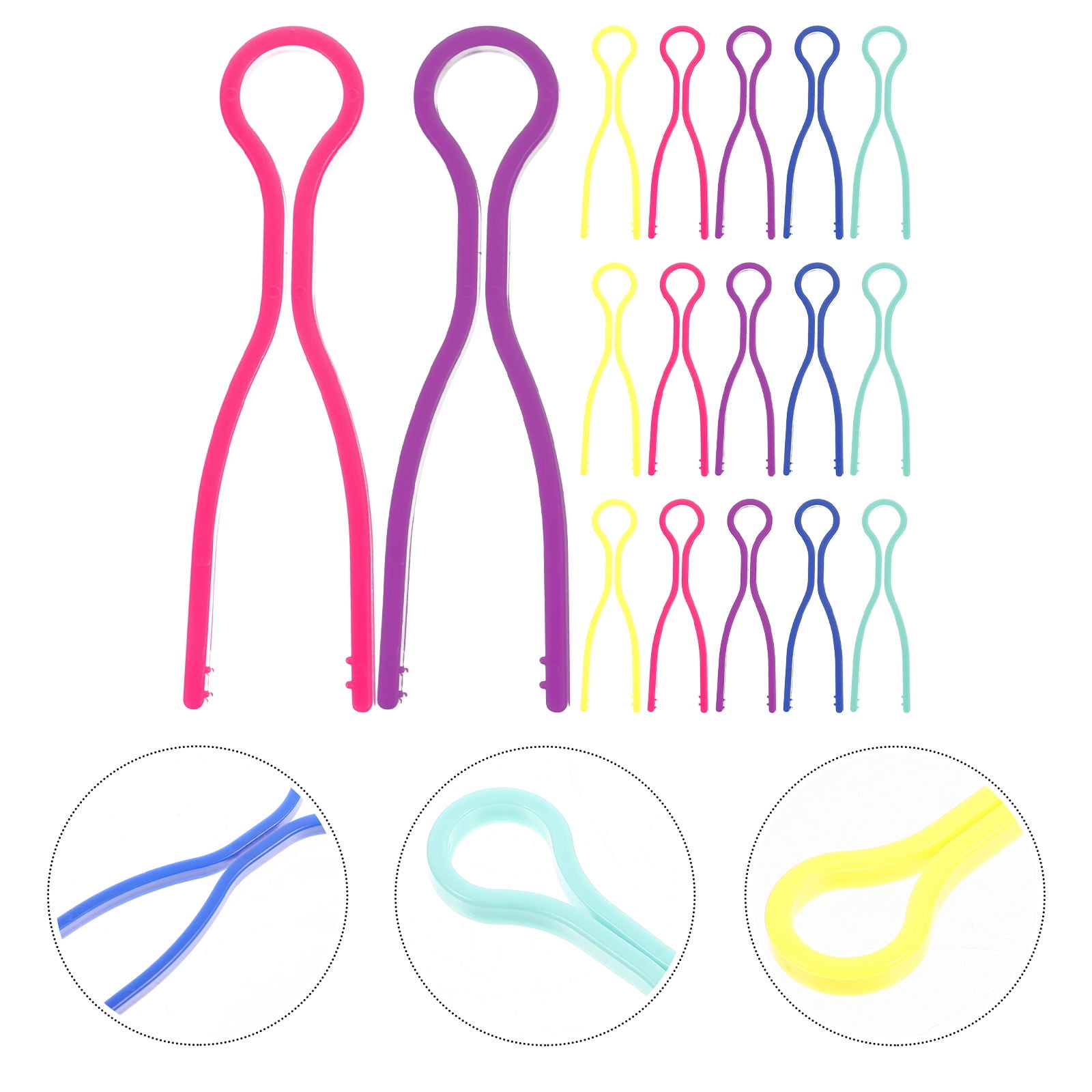 COMPUKAS 50Pcs Bobbin Holder Clamps Assorted Color Prevent Winding and ...