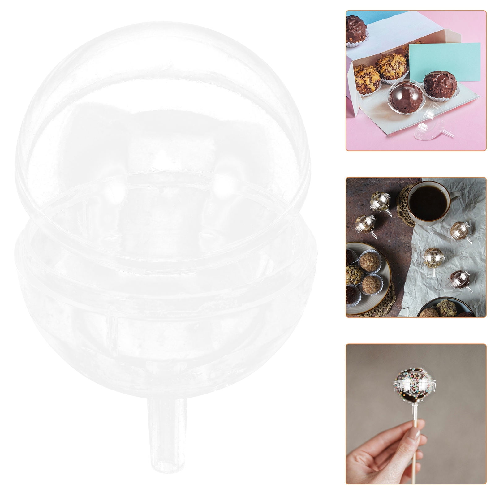 COMPUKAS 50Pcs Candy Holder Clear Plastic Elegant Wrapping For ...