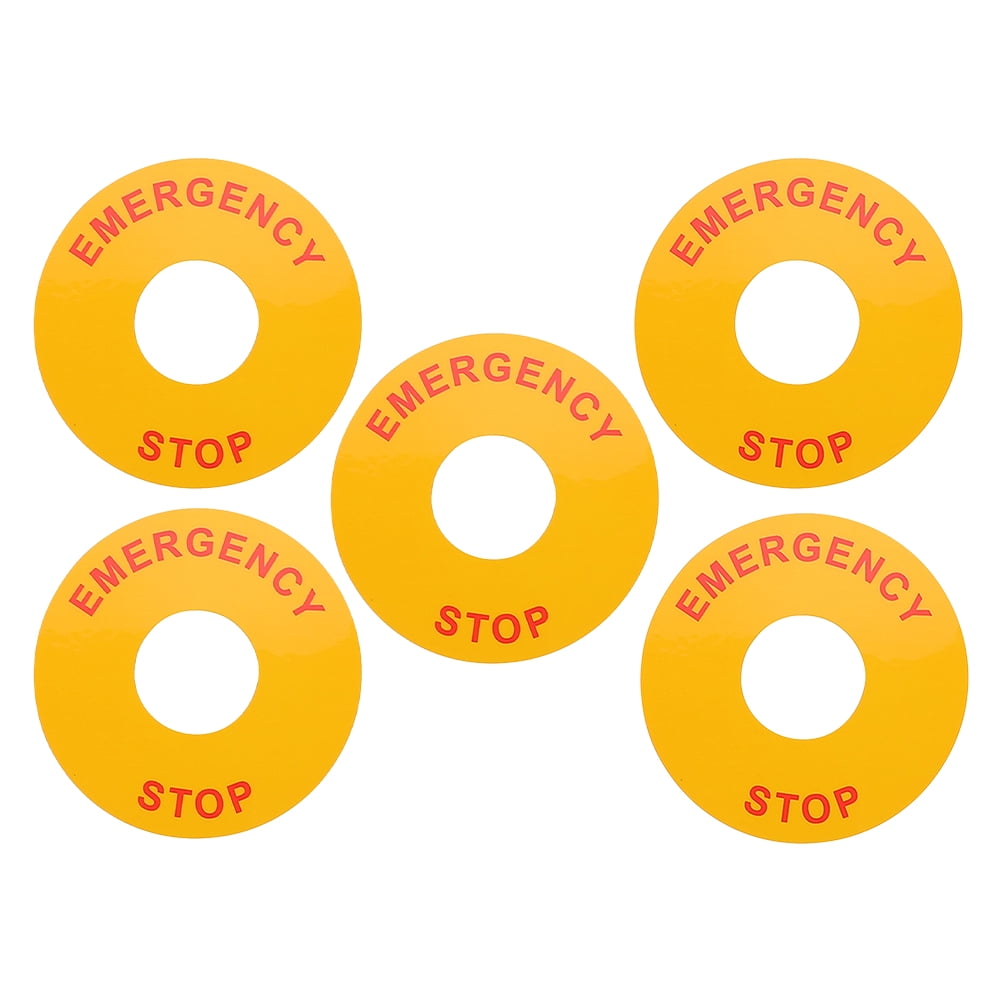 COMPUKAS 5Pack Emergency Stop Signs Yellow PP Synthetic Paper for ...