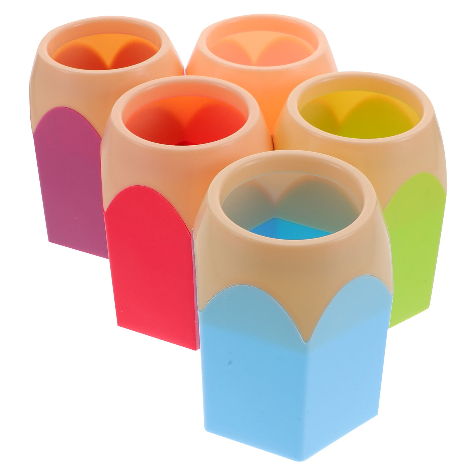 COMPUKAS 5Pcs Cute Pencil Dispenser Adorable Plastic Pen Holder for ...