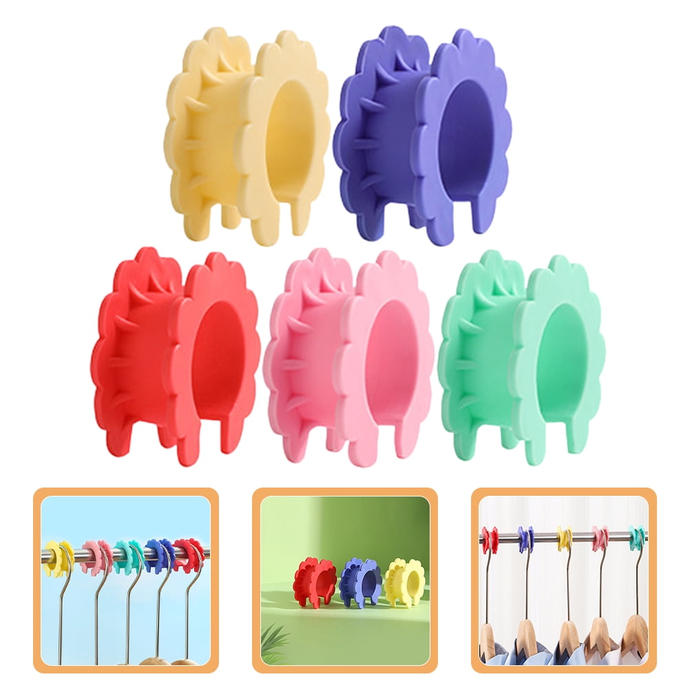 COMPUKAS 5Pcs Non Slip Hanger Grips Silicone Fixing Buckle Windproof ...