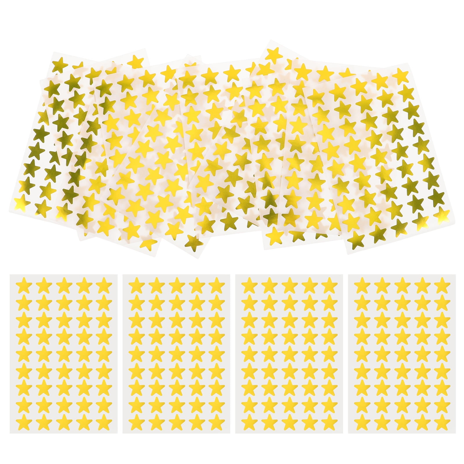 COMPUKAS 60 Sheets Reward Foil Stickers Golden Metallic Star Stickers ...