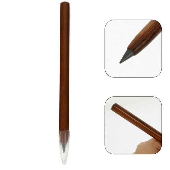 COMPUKAS 6Pcs Chocolate Color Non Sharpening Wood Pencils Inkless ...