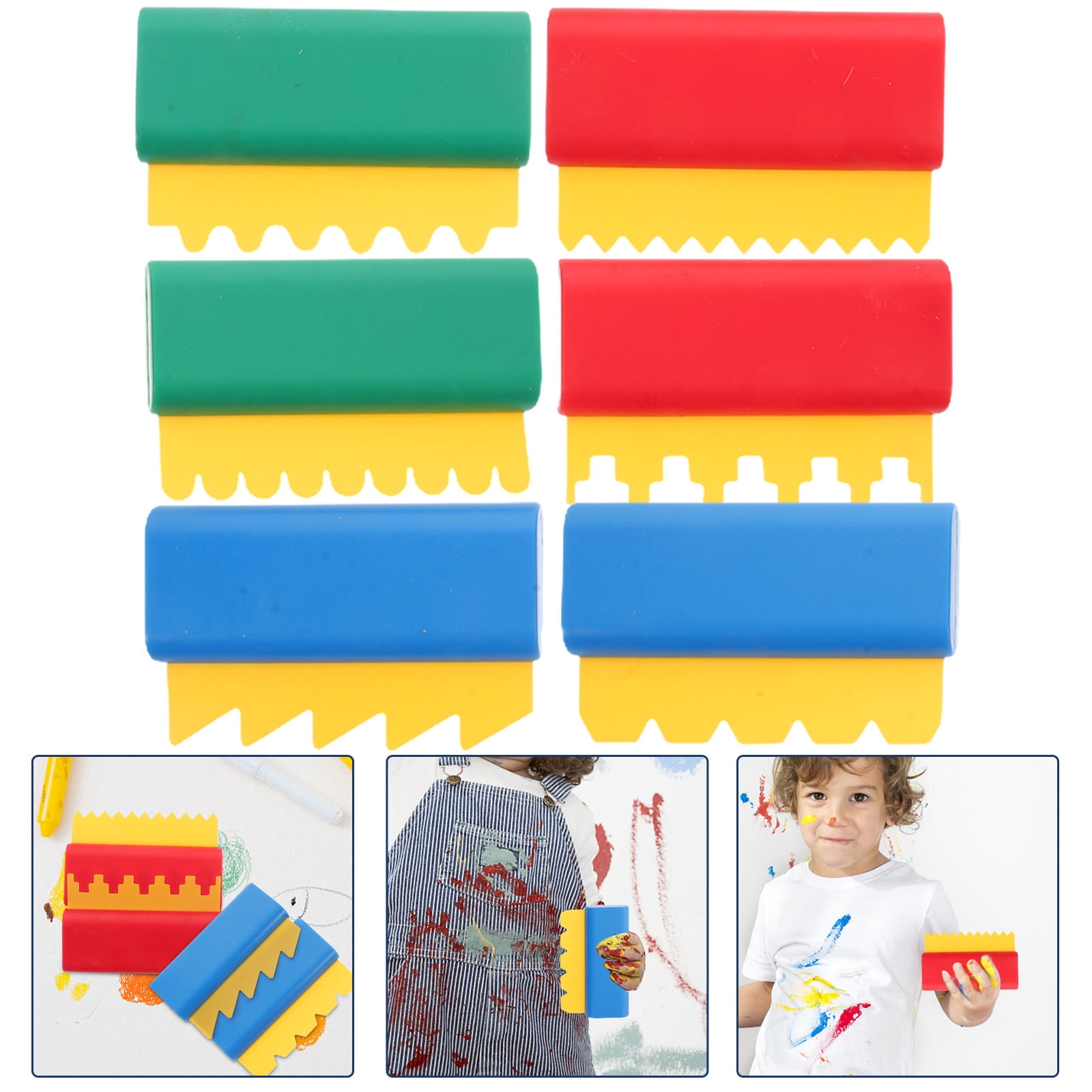 COMPUKAS 6Pcs Graffiti Painting Tools Scraping Brush Assorted Color for ...