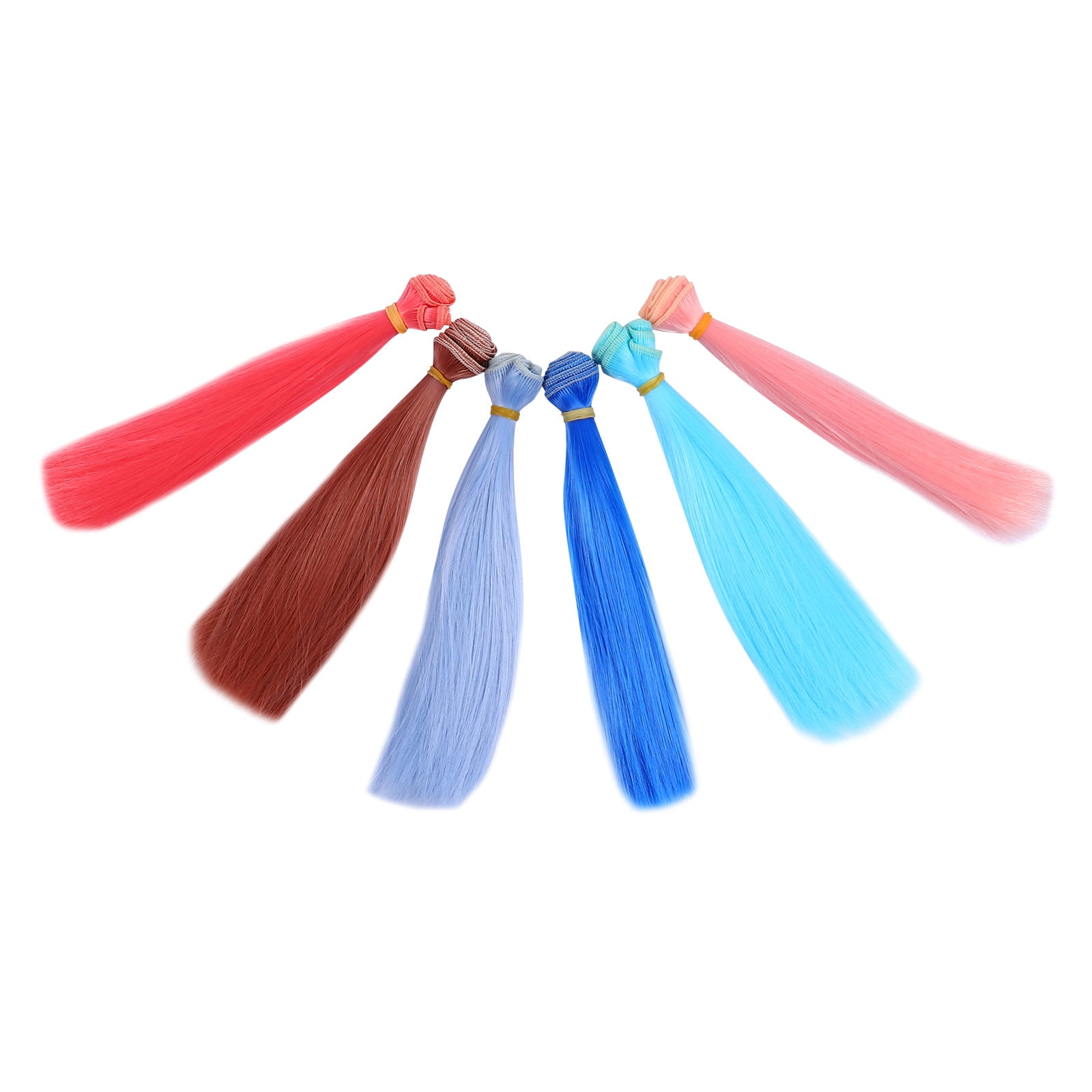 COMPUKAS 6Pcs High Temperature Silk Wig Hair Wefts for Diy Assorted ...