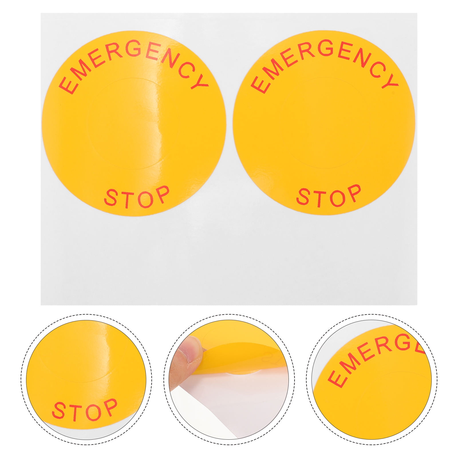 COMPUKAS 8 Sheets Red PVC Emergency Stop Sign Stickers for Industrial ...