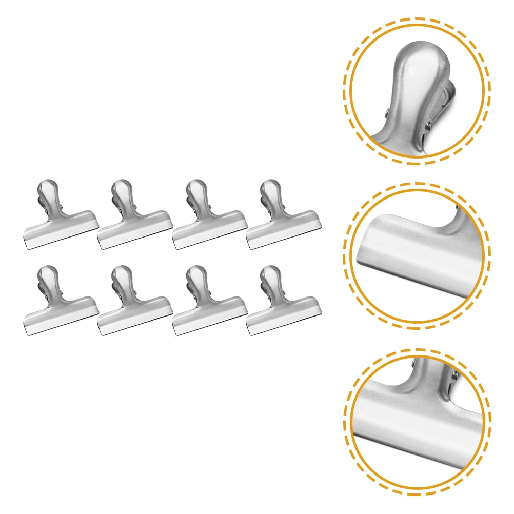 COMPUKAS 8pcs Food Storage Clips Stainless Steel Receipt Storage ...