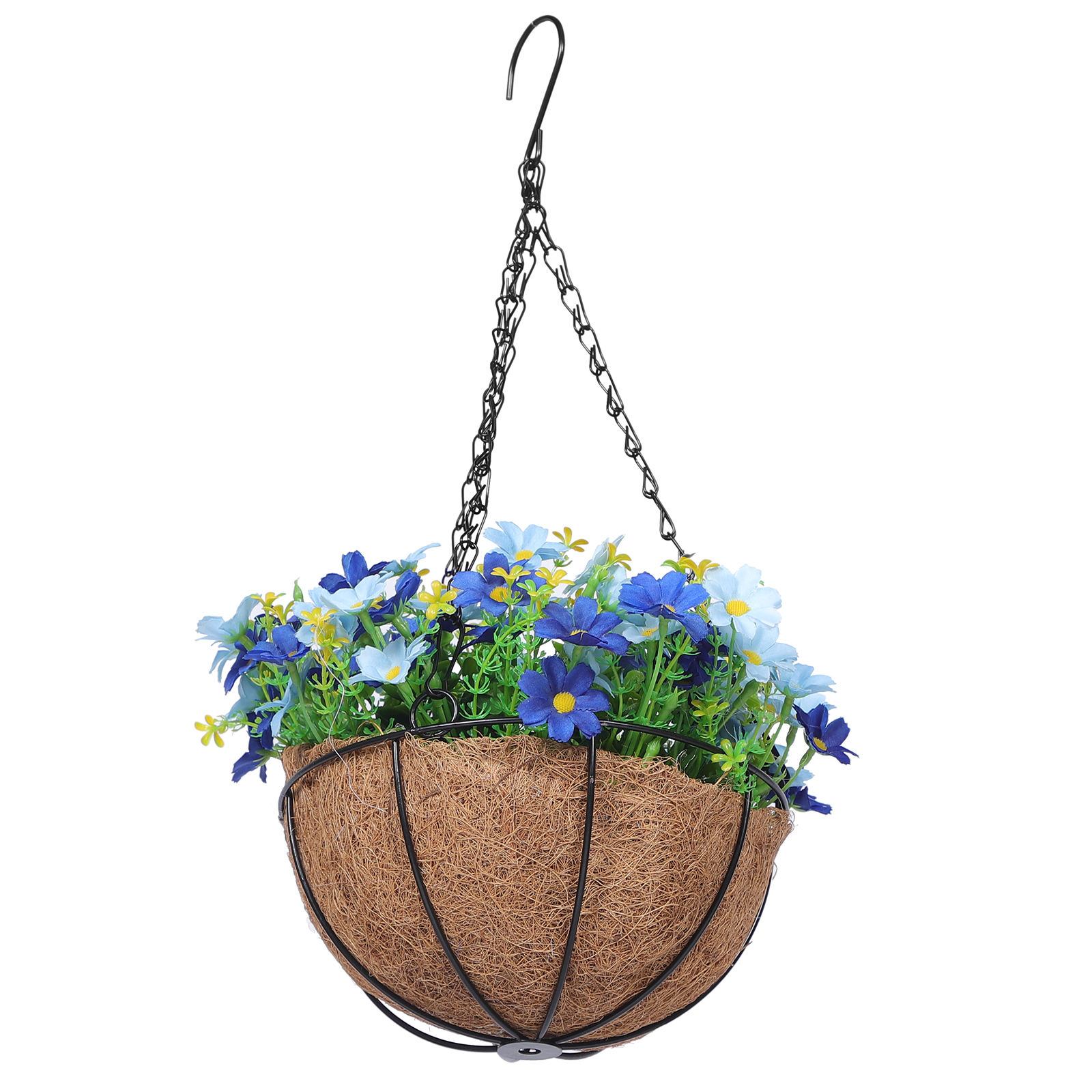 COMPUKAS Artificial Hanging Flower Basket Sky Blue with Chain for ...