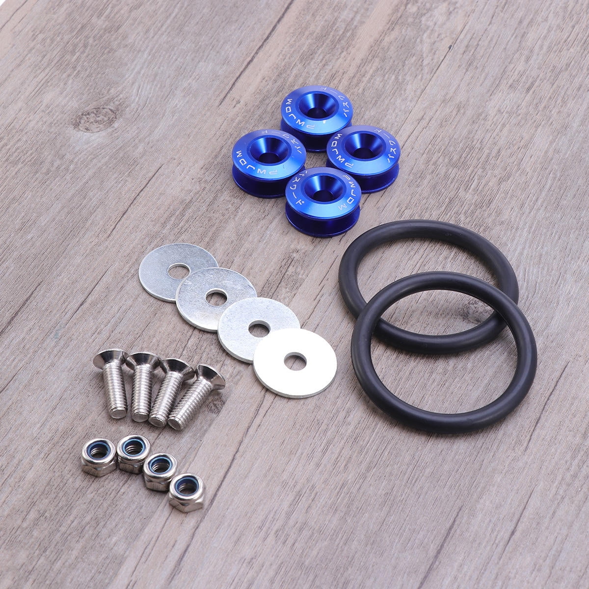 COMPUKAS Blue Solid Billet Aluminum Bumper Fixation Kit 1 Set Quick ...