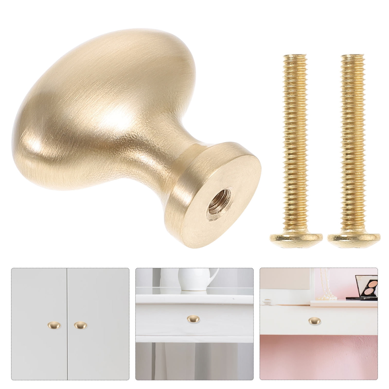 COMPUKAS Chest Of Drawers Handles Golden Round Brass Cabinet Knob ...