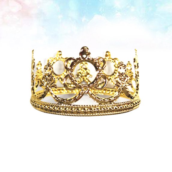 COMPUKAS Golden Metal Crown Cake Decorating for Kids Parties and ...