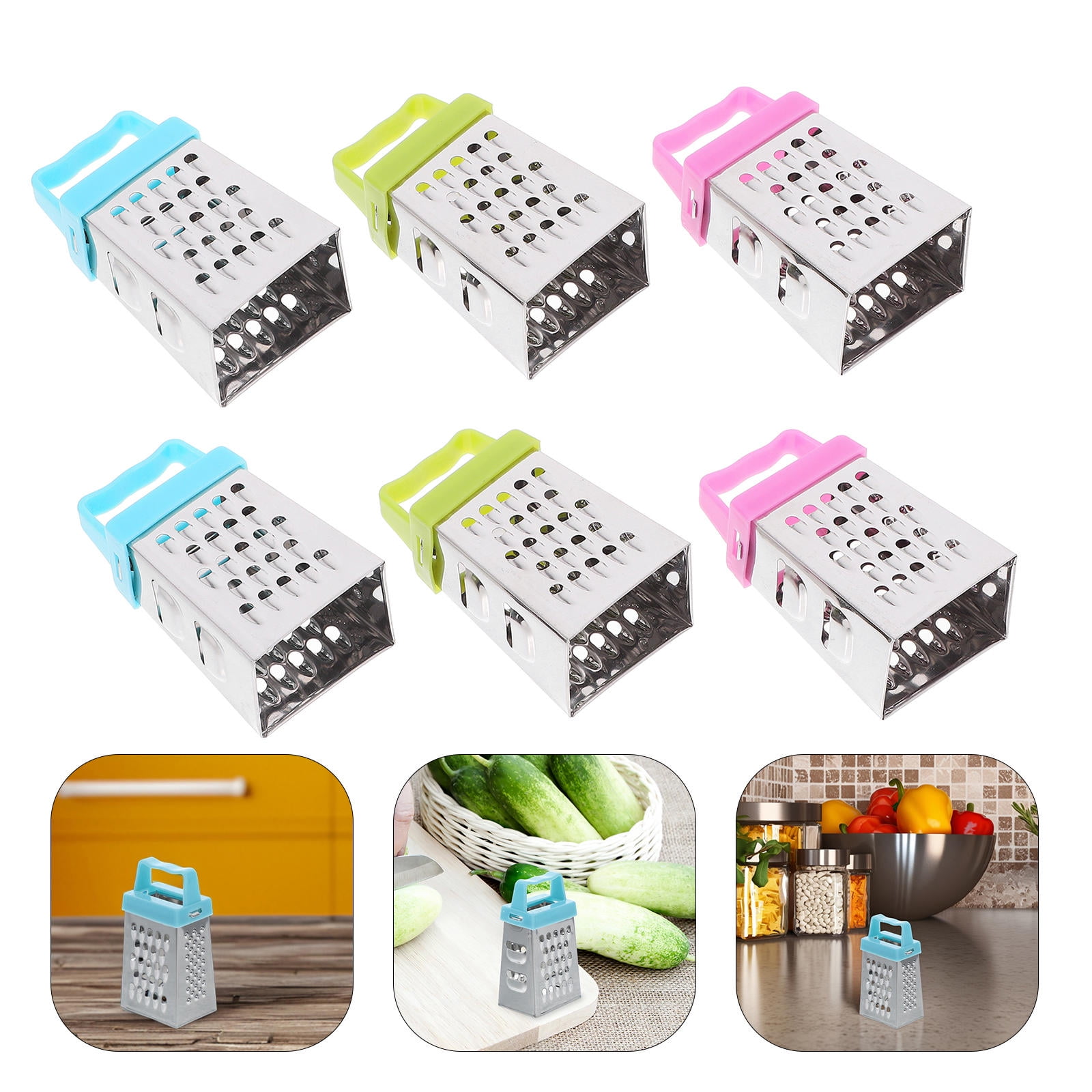 COMPUKAS Grating Plate Mini Grater Box Blue 6Pcs Home Cooks - Walmart.com
