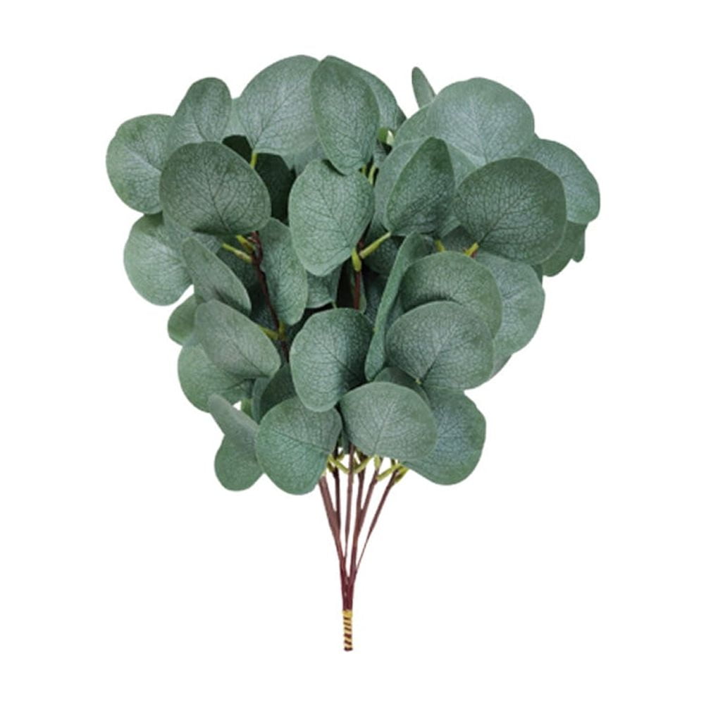 COMPUKAS Green Artificial Eucalyptus 10 Set Faux Eucalyptus Stems Leaf Design for Eye Relaxation ...