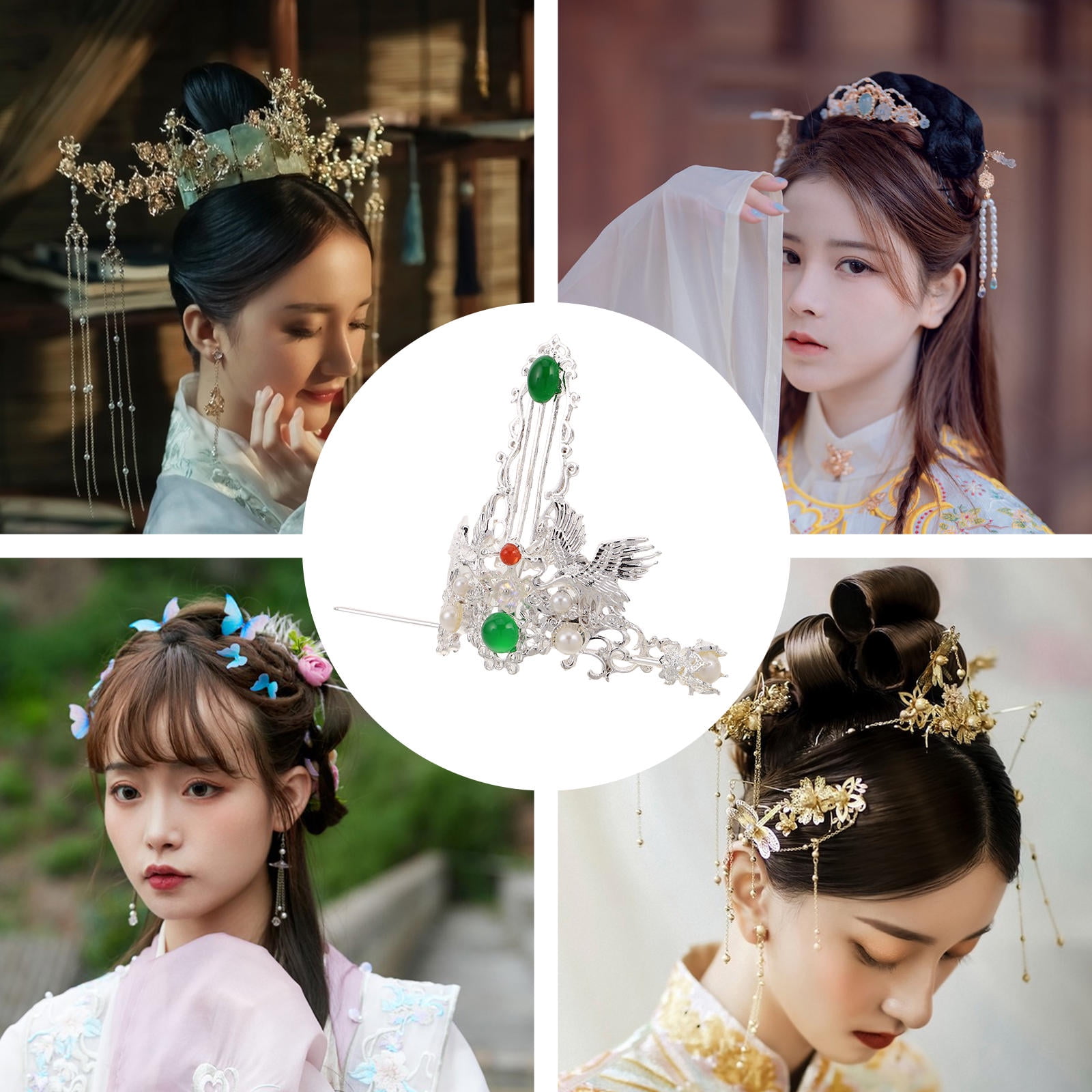 COMPUKAS Hanfu Hair Pin Crafted From Silver Alloy For Costume ...