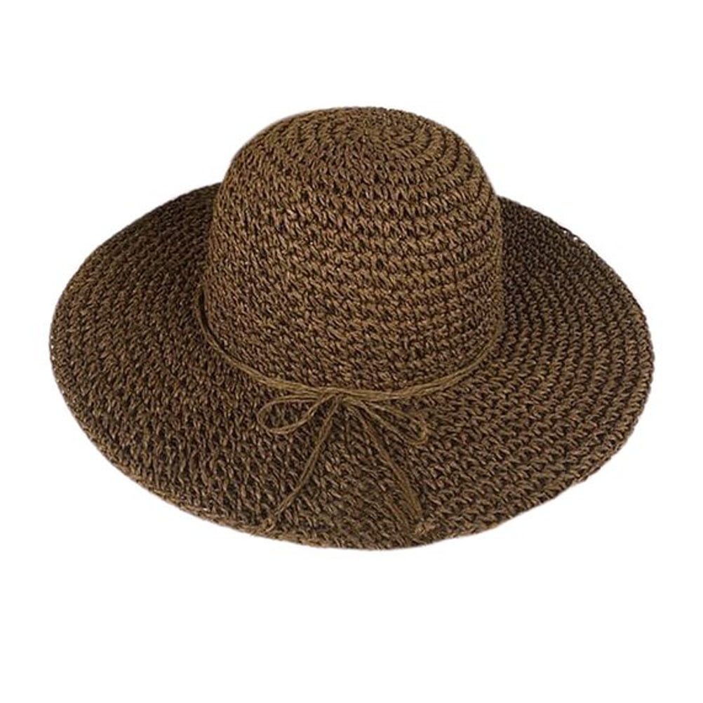 COMPUKAS Hats 1Pack Wide Brim Sun Hat Straw Blend and Metal Wire ...