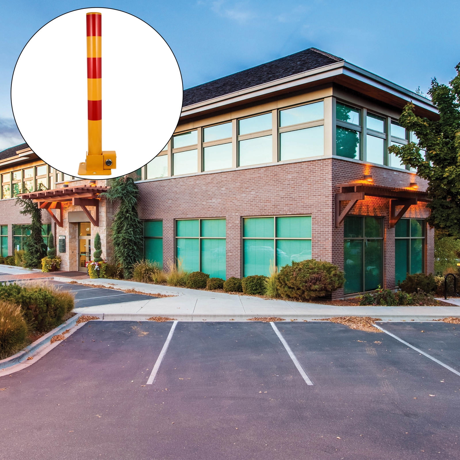 COMPUKAS Iron Parking Bollard with Lock for Car Safety Assorted Color ...