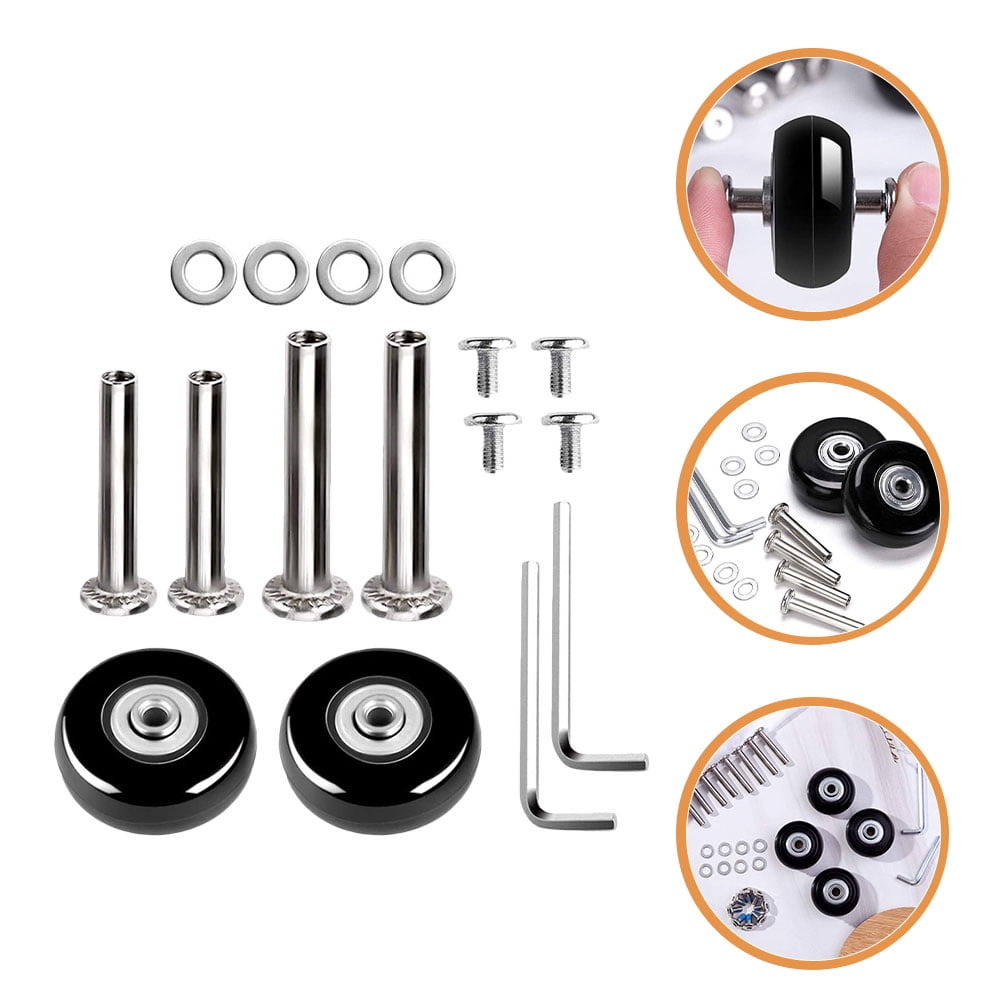 COMPUKAS Luggage Repair Part 1 Set Black Metal Wheel for Suitcase ...