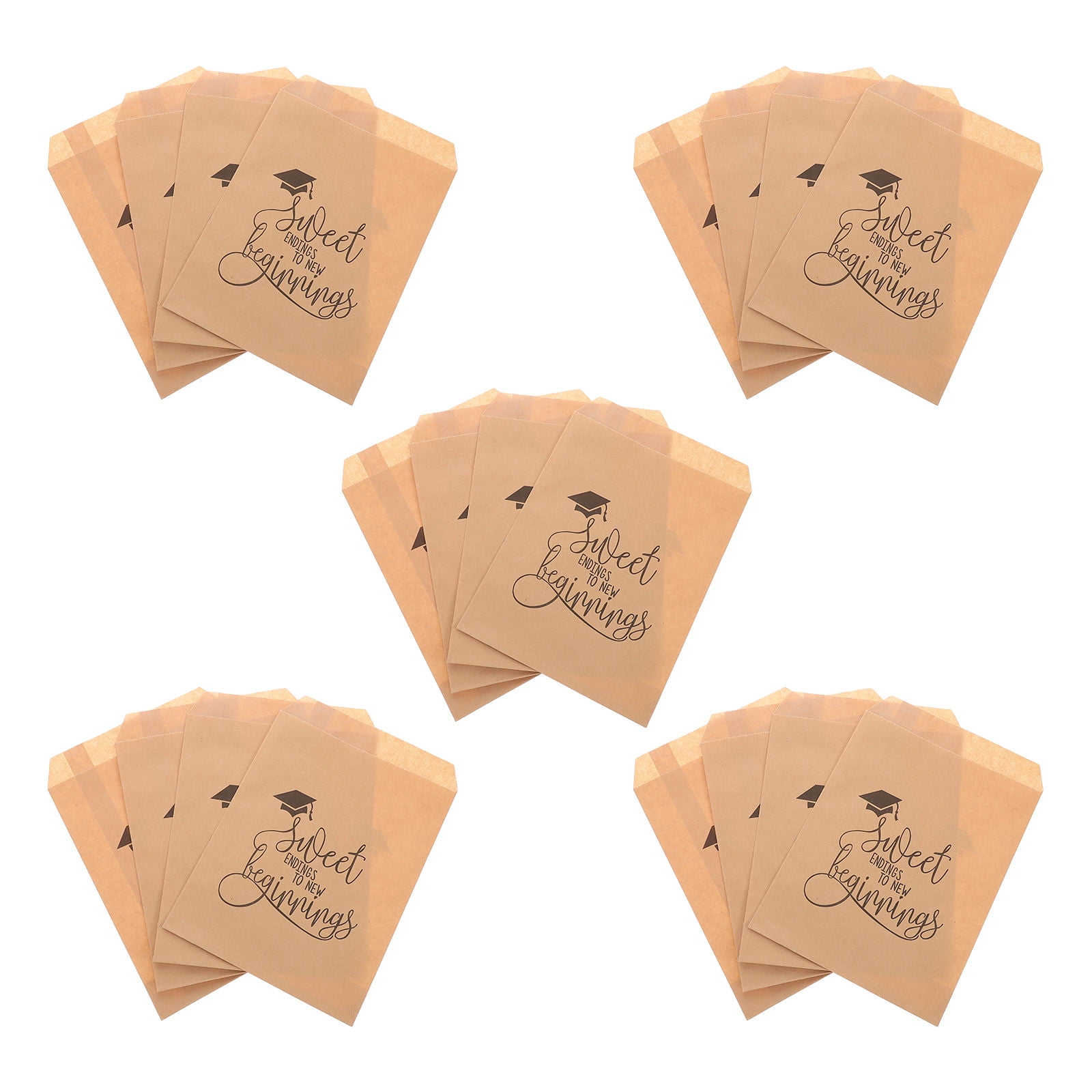 COMPUKAS Paper Bags 20Pack for Graduation Party Favors Khaki 8.3X5.9X0 ...