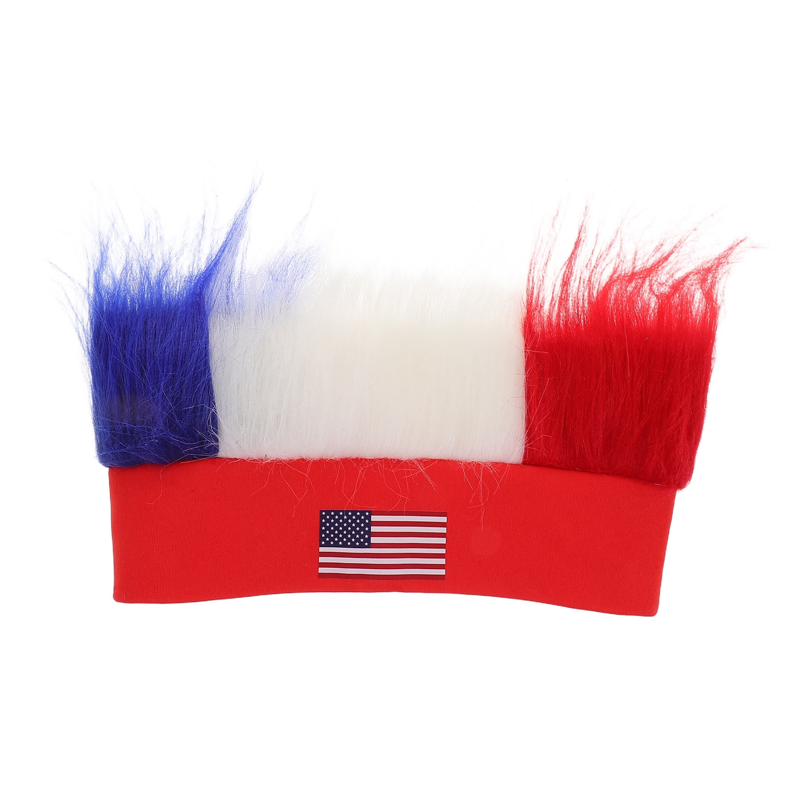 COMPUKAS Patriotic Celebrations Sports Wig Hat Red Chemical Fiber 1Pack ...