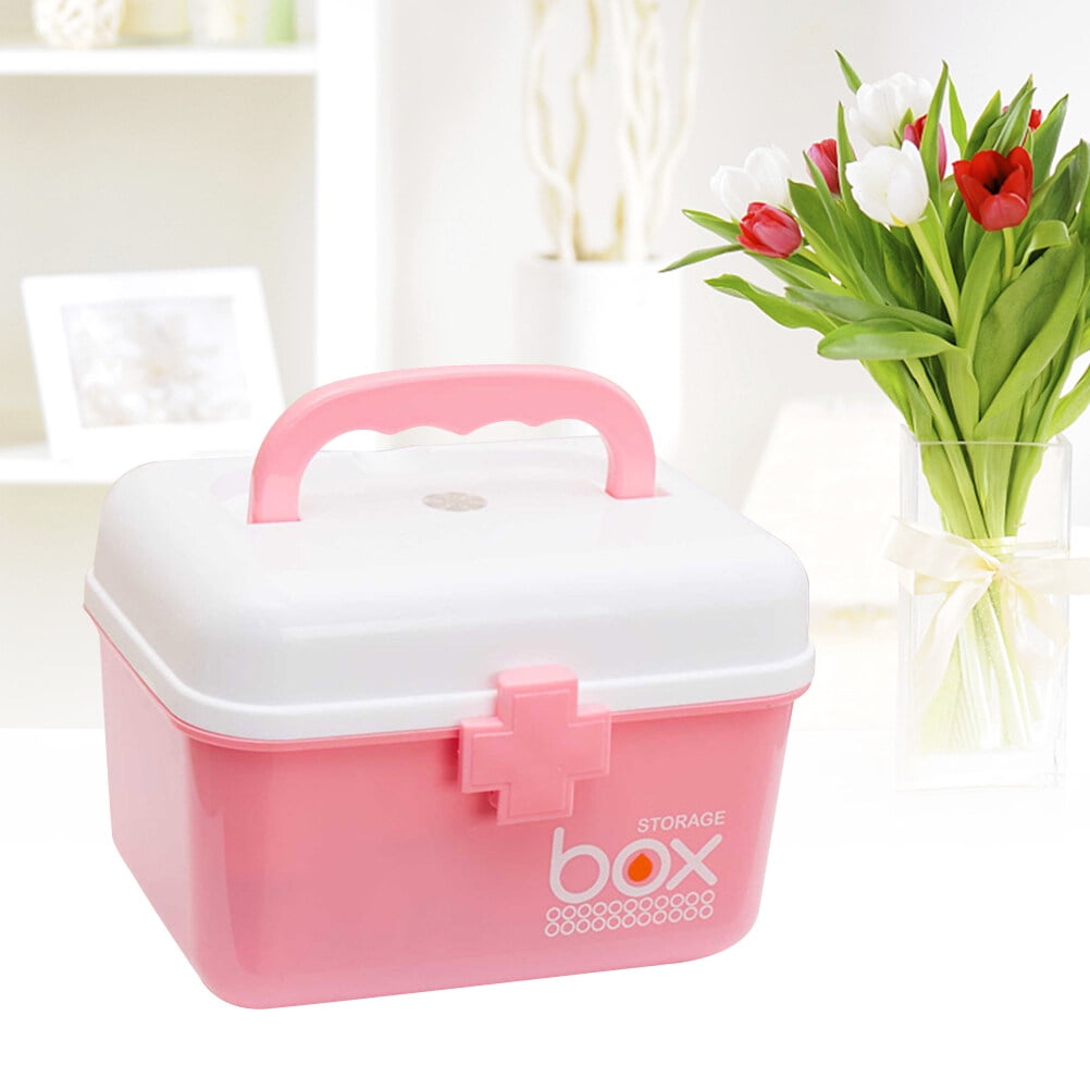 COMPUKAS Pink PP Medical Storage Container Small Medical for School and ...