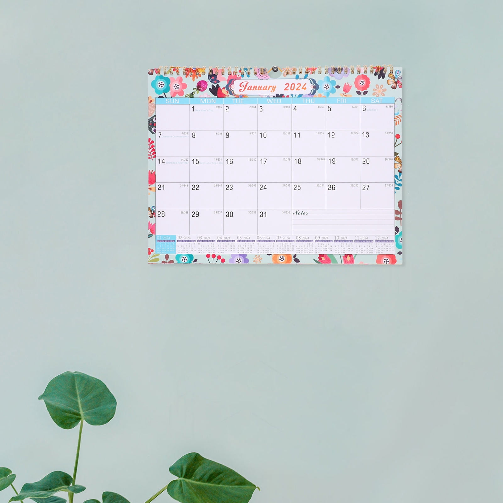 COMPUKAS Practical White Paper Wall Calendar for Home with Monthly ...