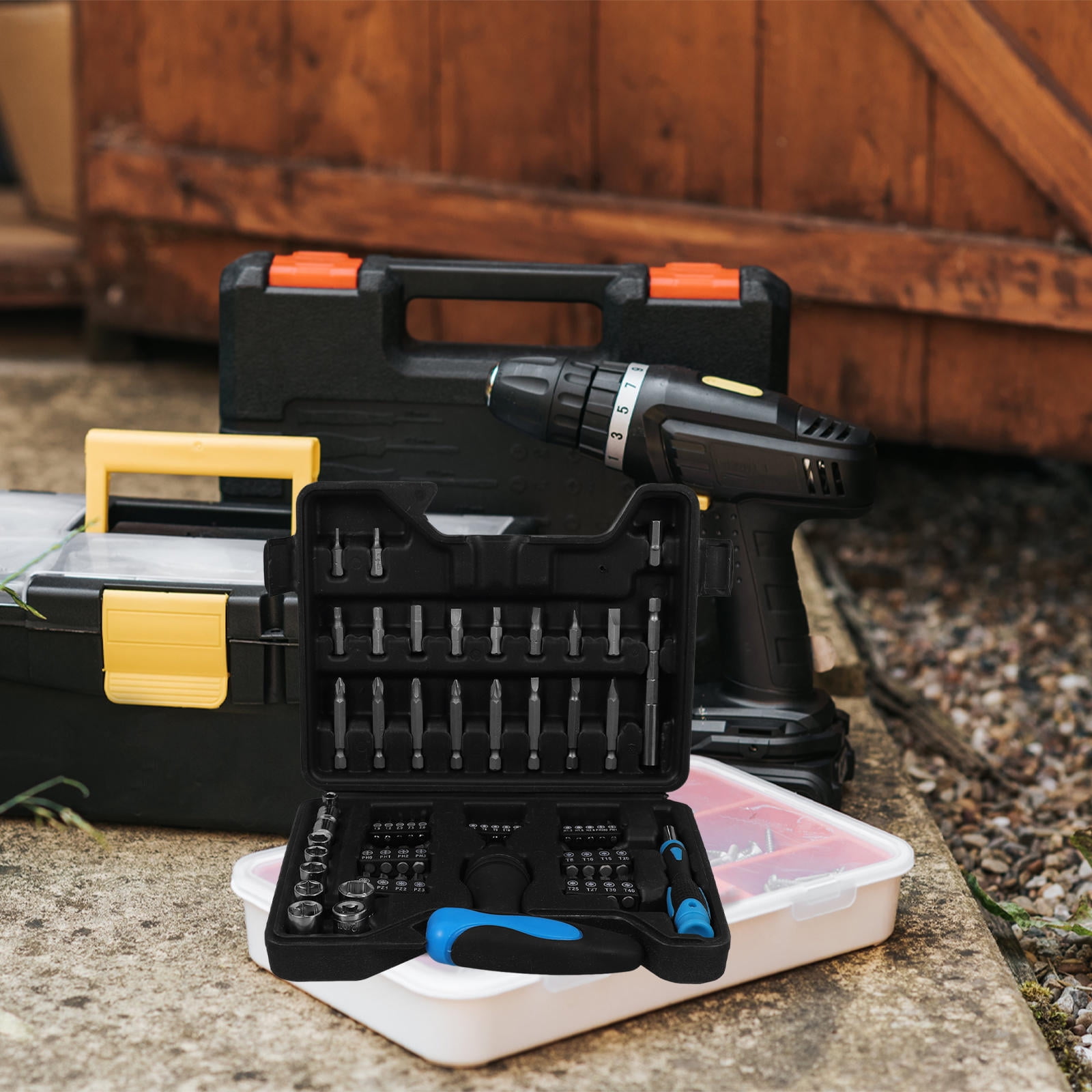 COMPUKAS Terminal Removal Tool Kit Screwdriver Bit Socket Set Multi for Portable Use 63Pcs ...