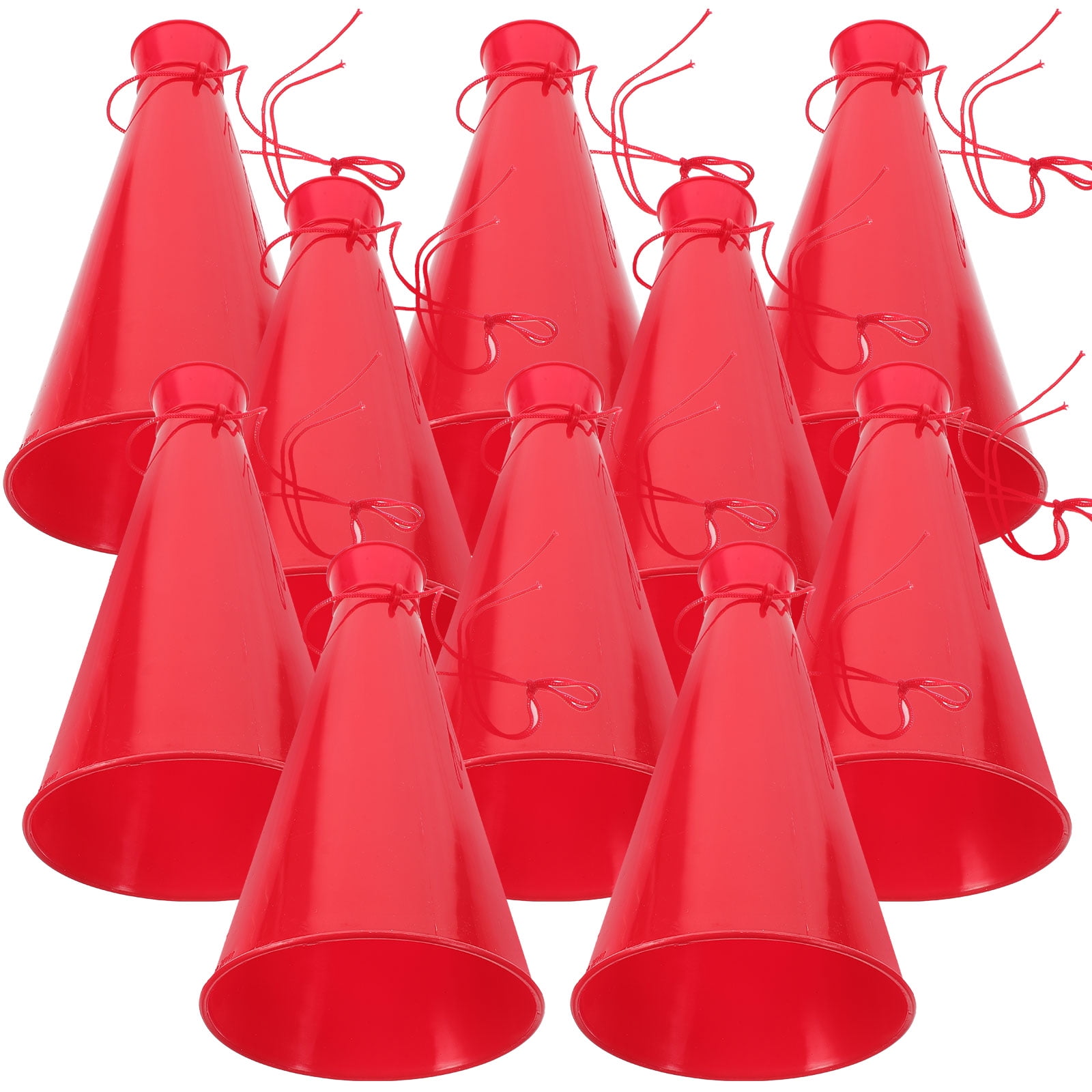 COMPUKAS Red Plastic Cheer Megaphones 10Pcs For Boys Party Favors And ...