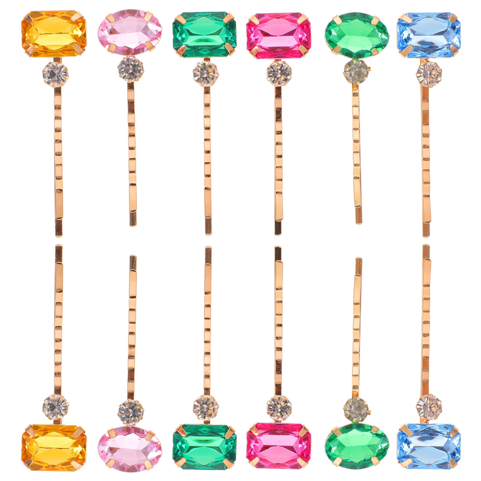 COMPUKAS Rhinestone Hair Accessories 12Pcs Acrylic Decorative Hair ...