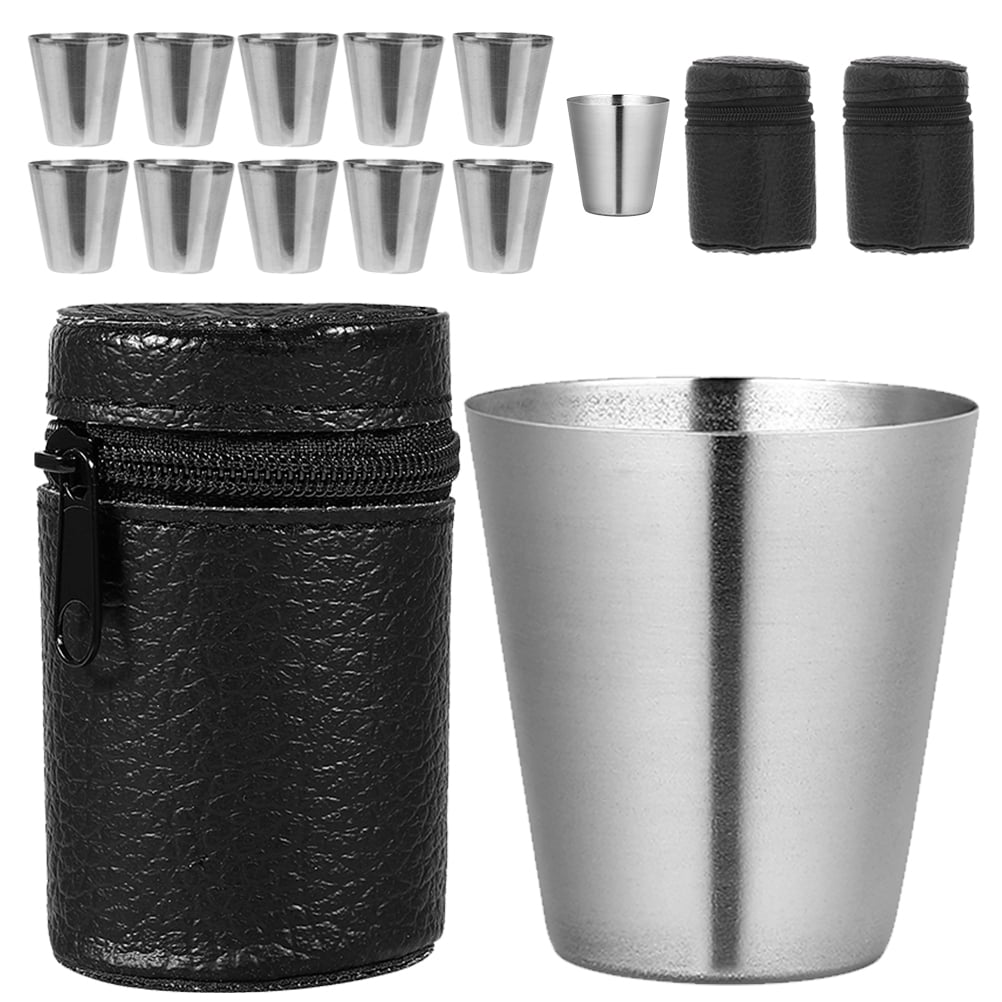 COMPUKAS Round Stainless Steel Portable Metal Cups For Drinking At ...