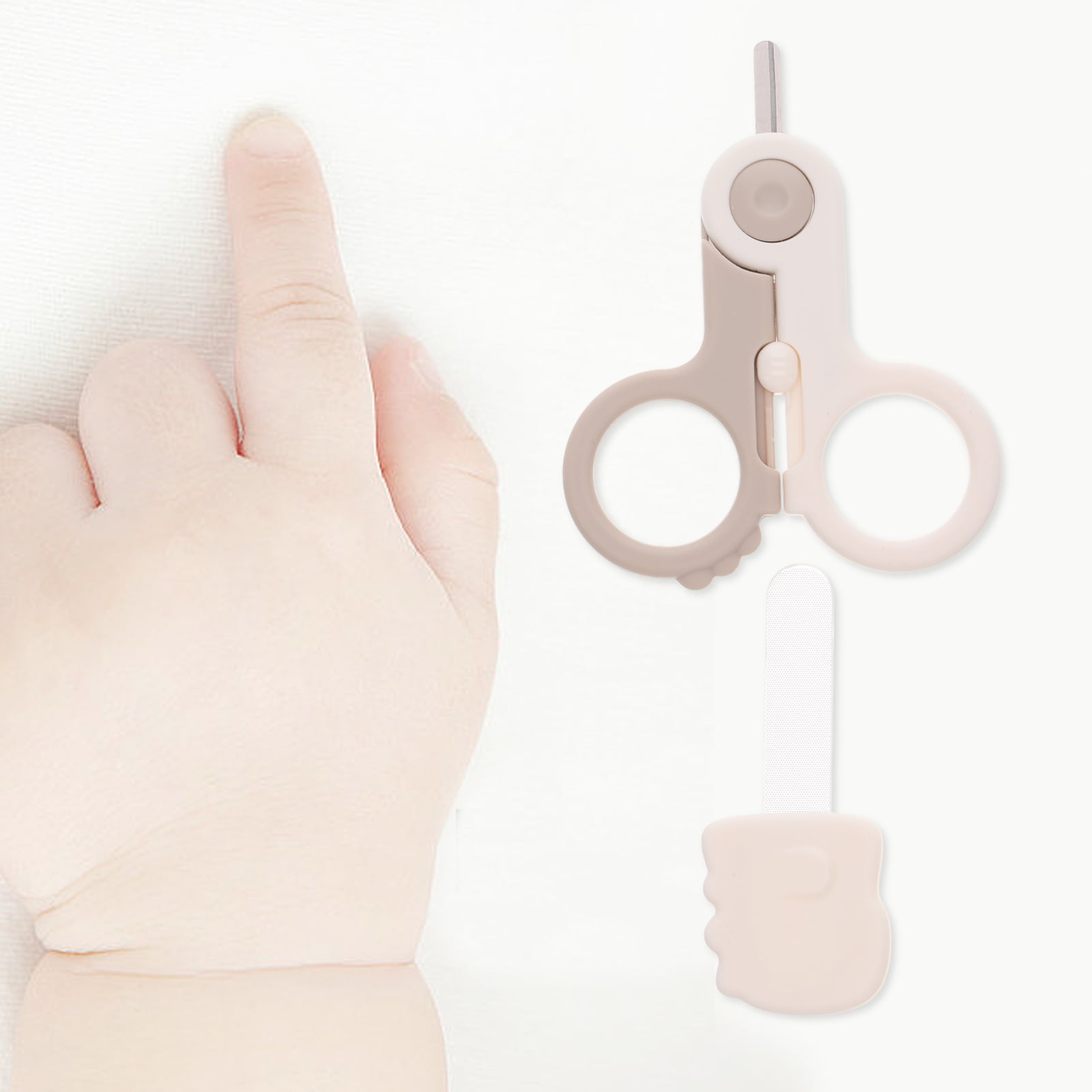 COMPUKAS Safe Baby Nail Scissors with Anti Pinch Design and Ergonomic ...