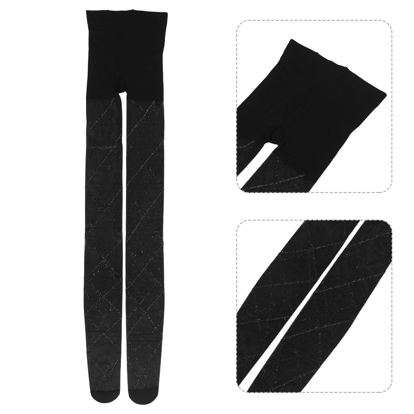 COMPUKAS Shiny Dance Tights Sparkling Stockings Polyester Transparent ...