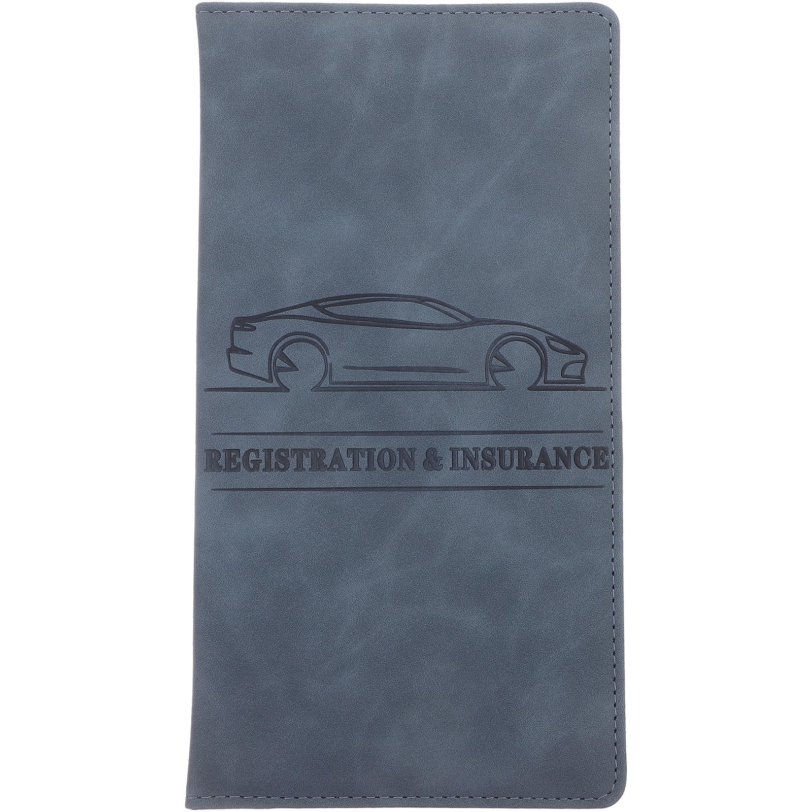 COMPUKAS Slim Dark Blue Vehicle Card Holder PU Case for Secure Car ...