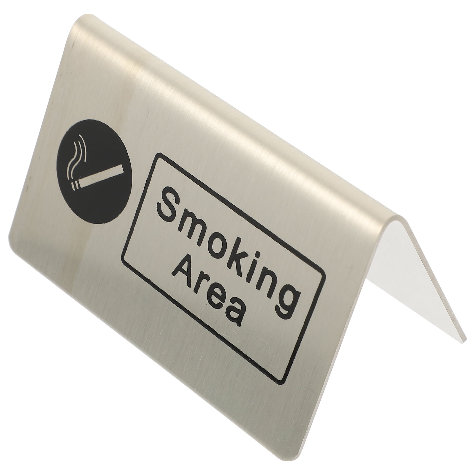 COMPUKAS Stainless Steel Smoking Area Sign Board for Public Use Beige ...