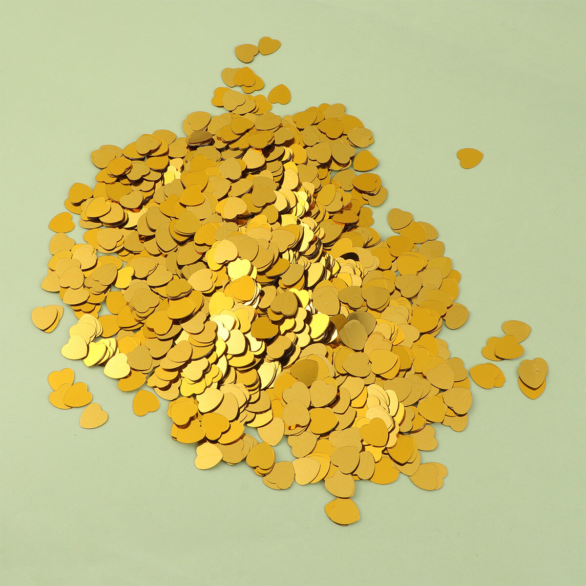 COMPUKAS Table Confetti Decor 2000Pcs Golden Plastic Heart Shape for ...