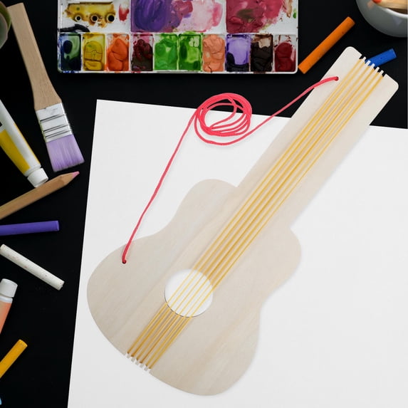 COMPUKAS Toddler Guitar Blank Wood Craft Cutouts Slices Musical ...